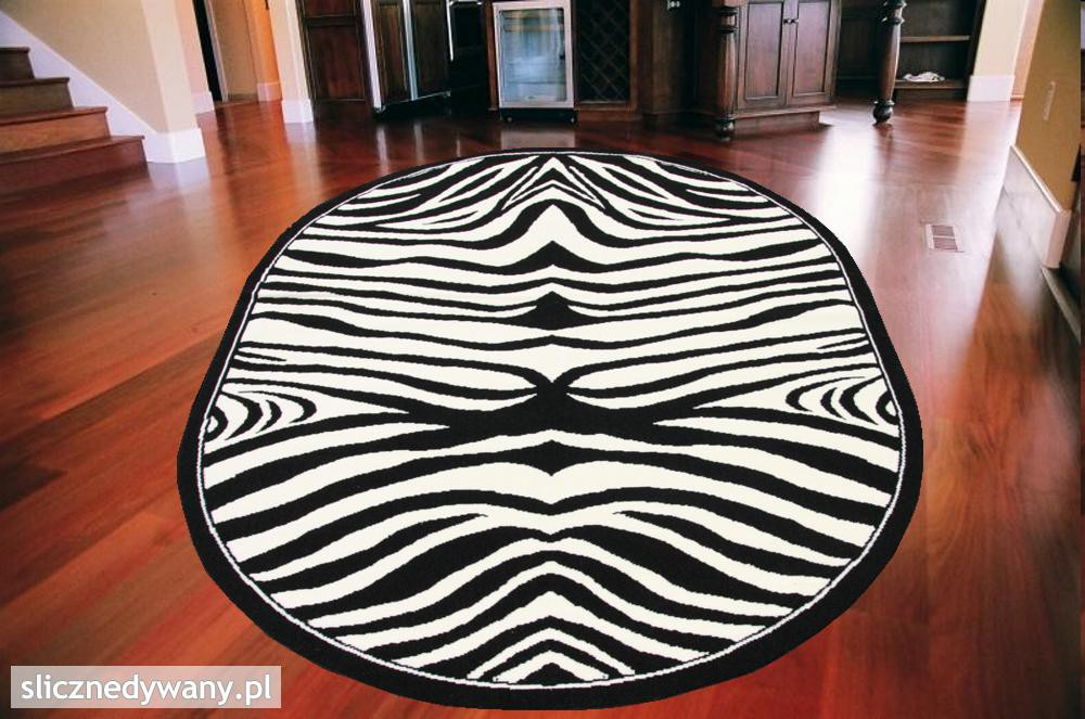 Dywan nowoczesny do salonu ZEBRA Czerń Biel Owal ALFA | ŚliczneDywany ...